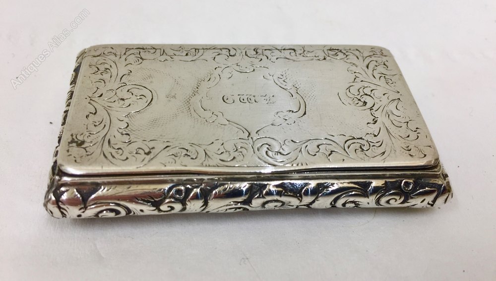 Antiques Atlas - Antique Solid Silver Snuff Box Circa 1839
