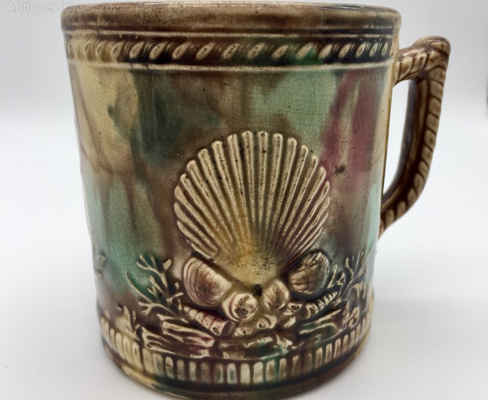 Antiques Atlas - Antique Majolica Nautical Mug Circa 1850