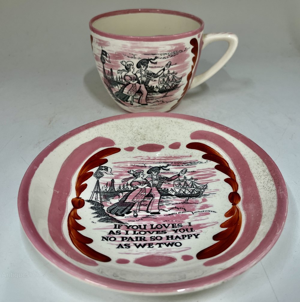 Antiques Atlas - Crown Devon Pottery Moustache Cup And Saucer C1917