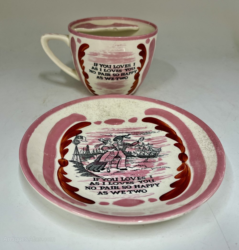 Antiques Atlas - Crown Devon Pottery Moustache Cup And Saucer C1917