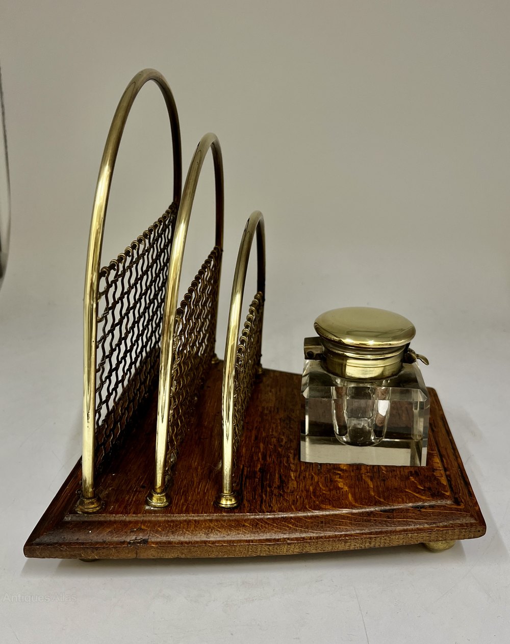 Antiques Atlas - Edwardian Combined Inkwell And Letter Rack C.1915
