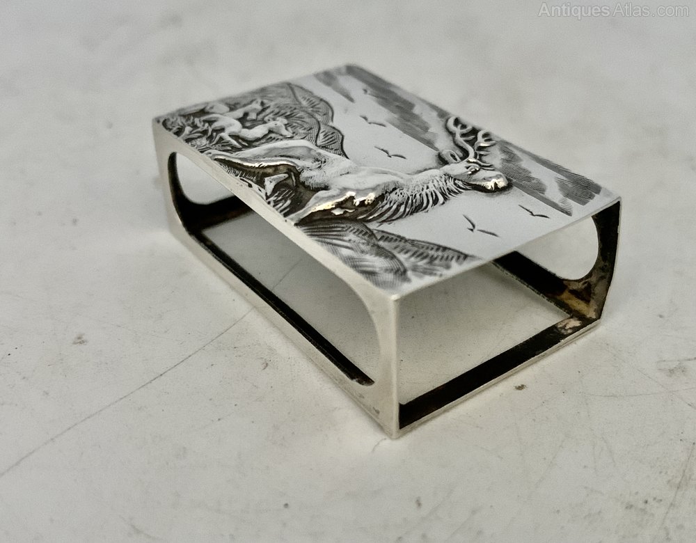 Antiques Atlas - Edwardian Silver Match Box Case Scottish Scenes