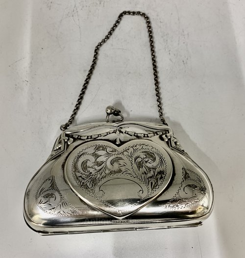 Antiques Atlas - Edwardian Silver Plated Evening Purse Circa 1913