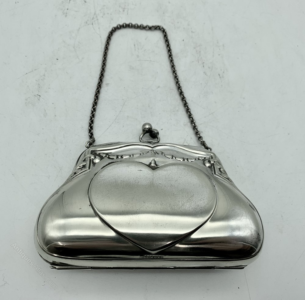 Antiques Atlas - Edwardian Silver Plated Evening Purse Circa 1913