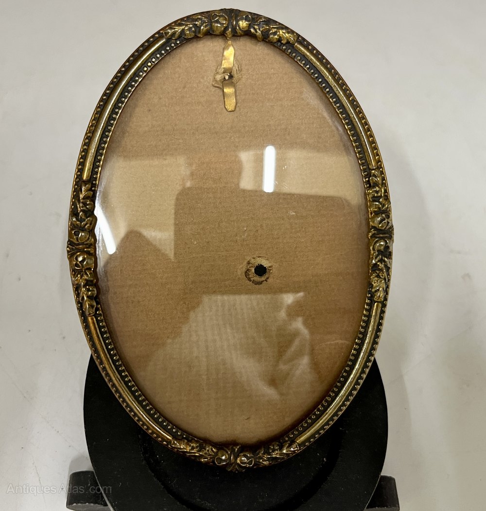Antiques Atlas - Empire Style Oval Brass Picture Frame Circa 1950