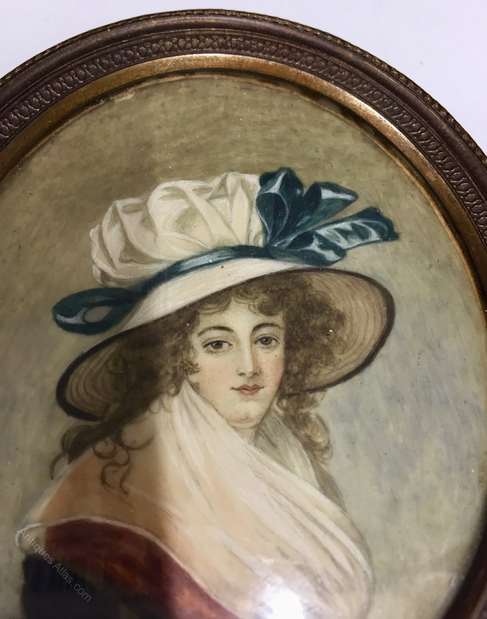 Antiques Atlas - Georgian Miniature Portrait Study Circa 1800
