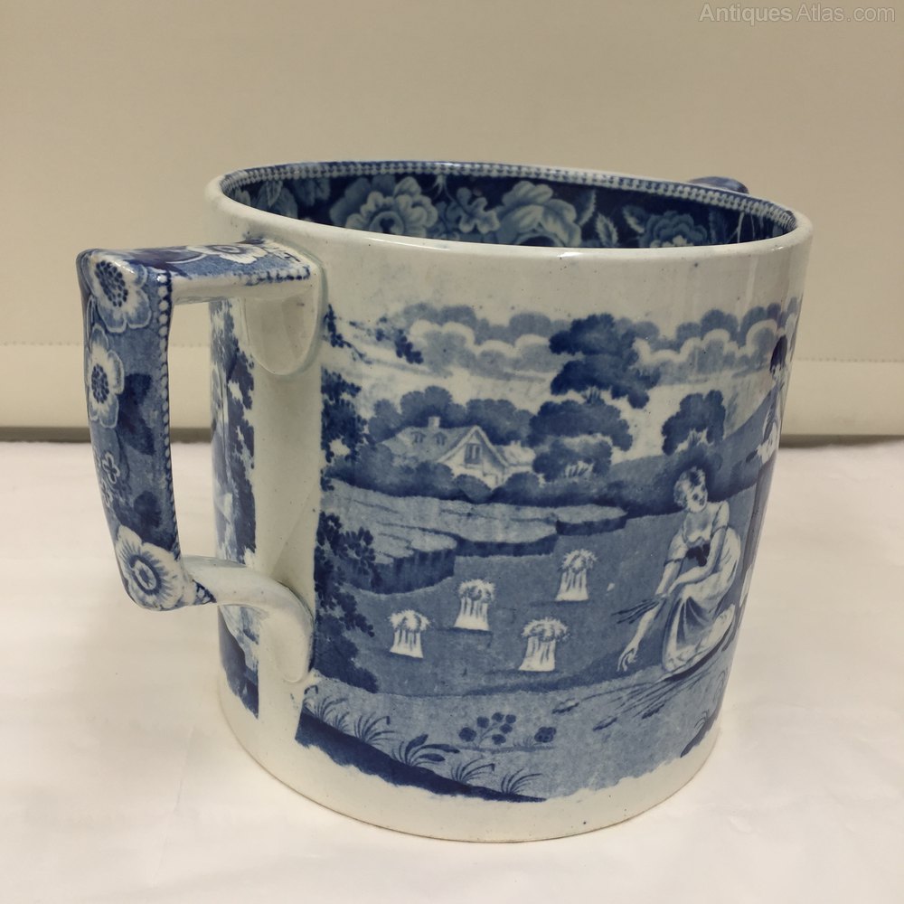 Antiques Atlas - Large Blue & White Transfer Print Loving Cup