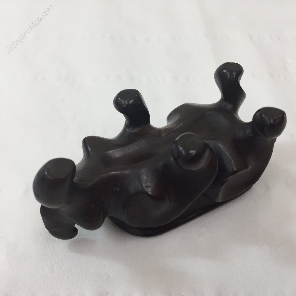 Antiques Atlas - Old Oriental Hardwood Carved Netsuke Stand