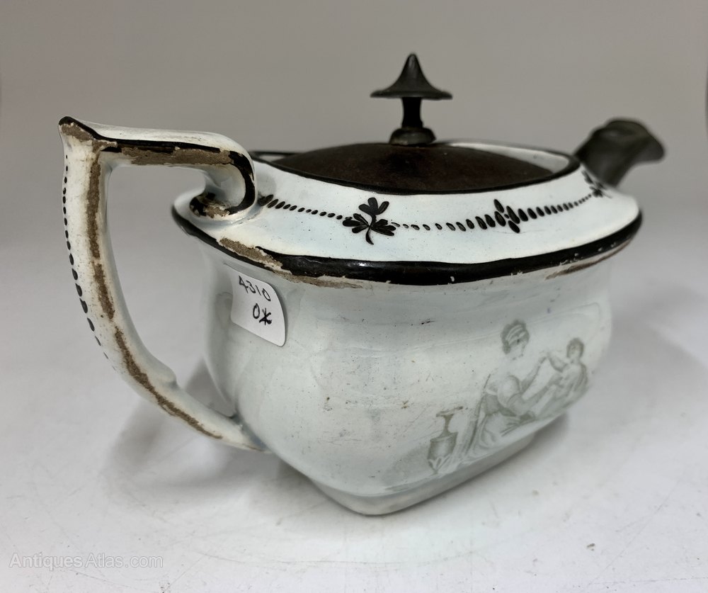 Antiques Atlas - Regency Pearlware Pottery Toy Tea Pot Circa 1815