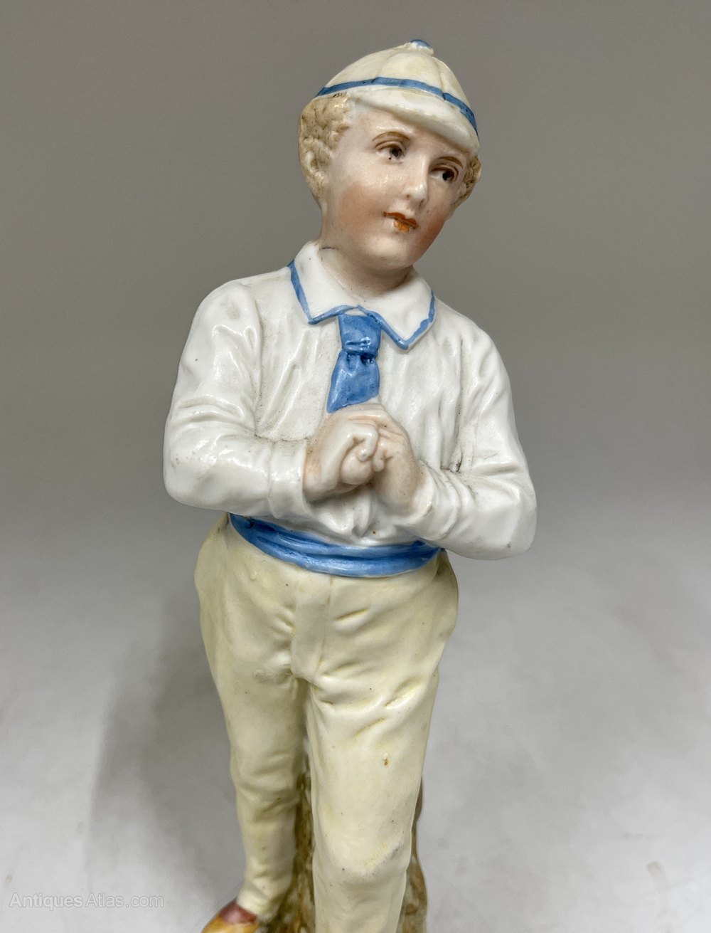 Antiques Atlas - Victorian Bisc Porcelain Cricket Figurine C.1875