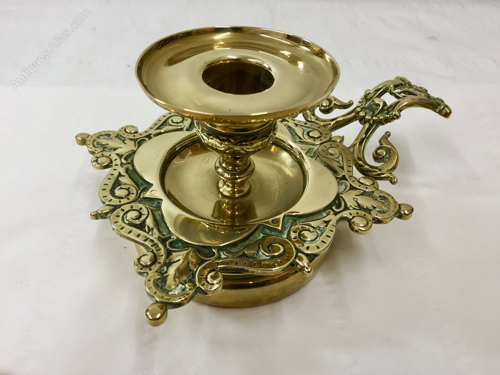 Antiques Atlas - Victorian Brass Chamber Candlestick