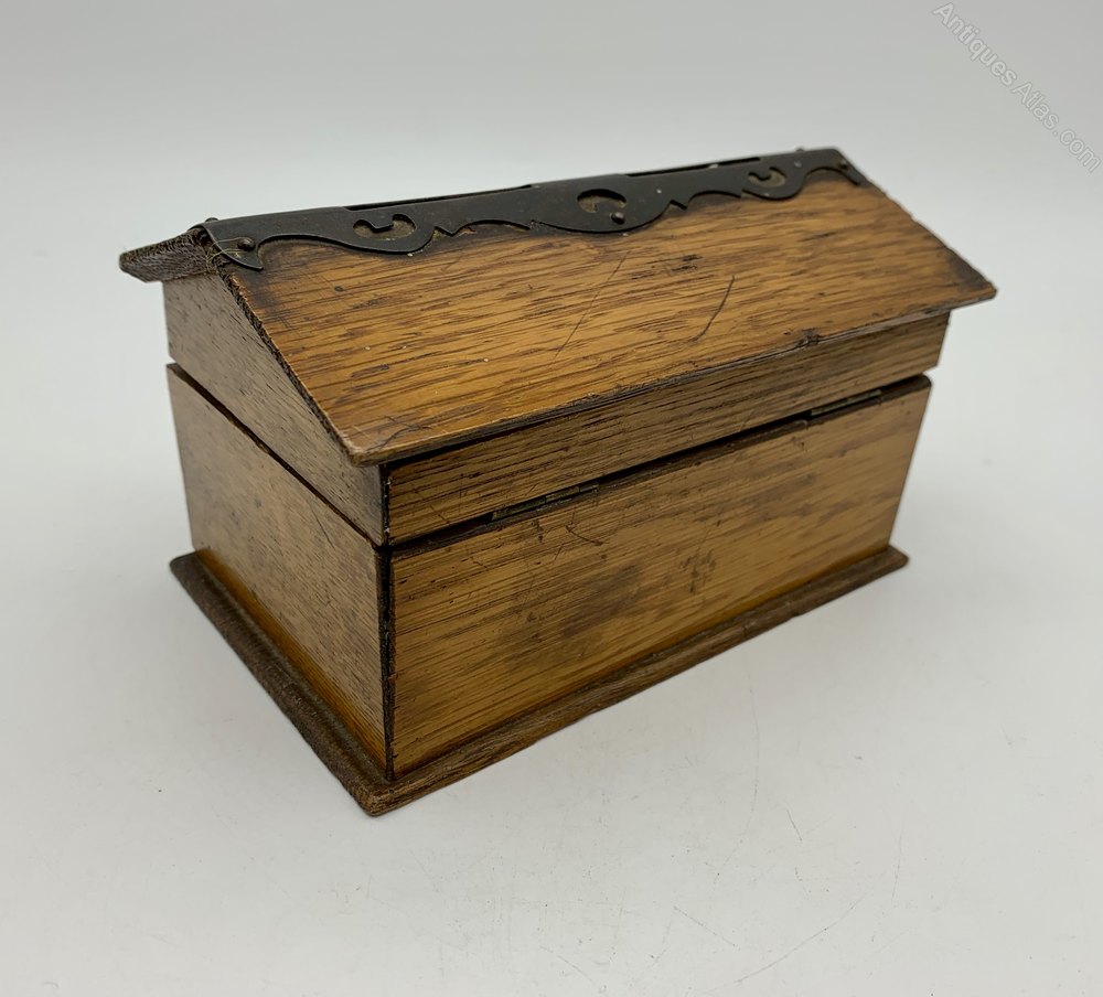 Antiques Atlas - Victorian Golden Oak Money Box Circa 1885