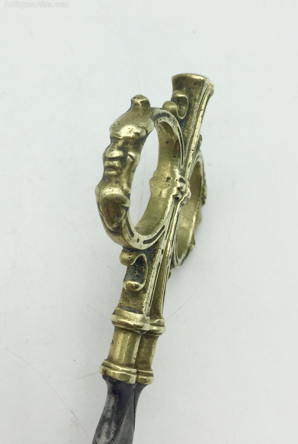 Antiques Atlas - Victorian Scissors In Leather Case Circa 1850