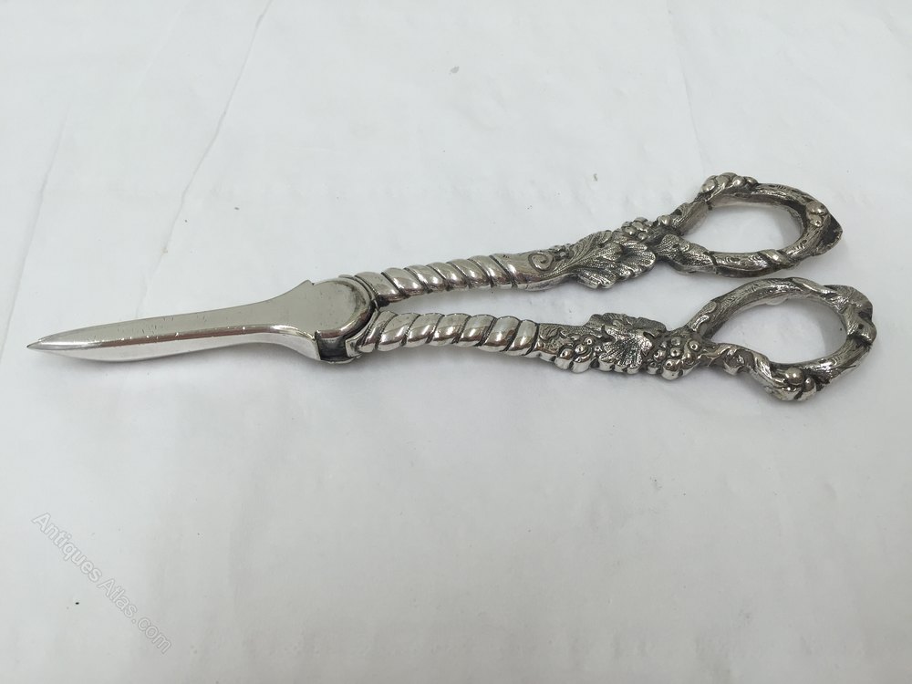Antiques Atlas - Victorian Silver Plated Grape Scissors Circa 1850