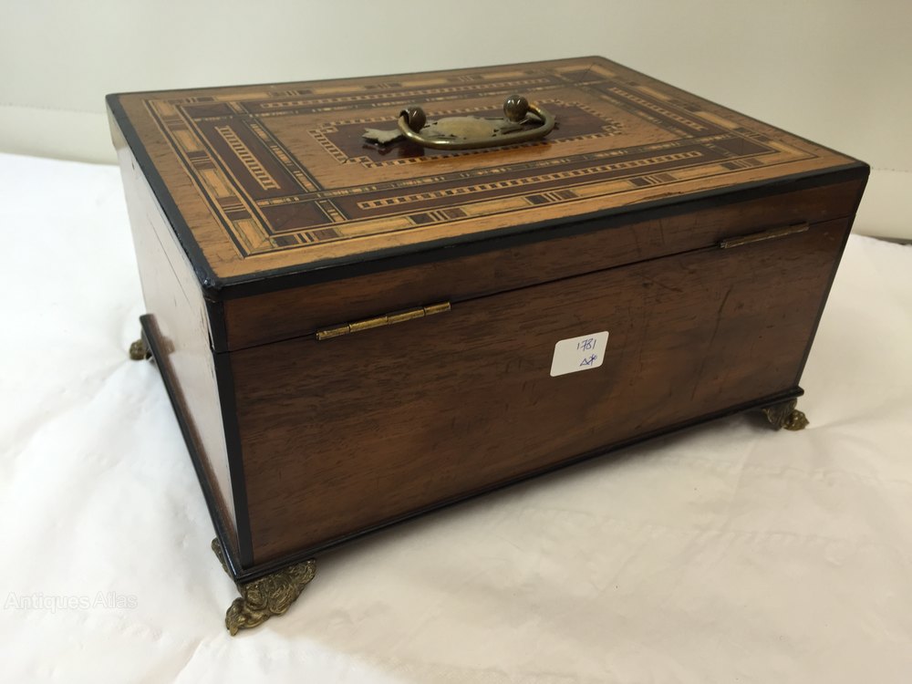 Antiques Atlas - Victorian Walnut Sewing Box Circa 1820