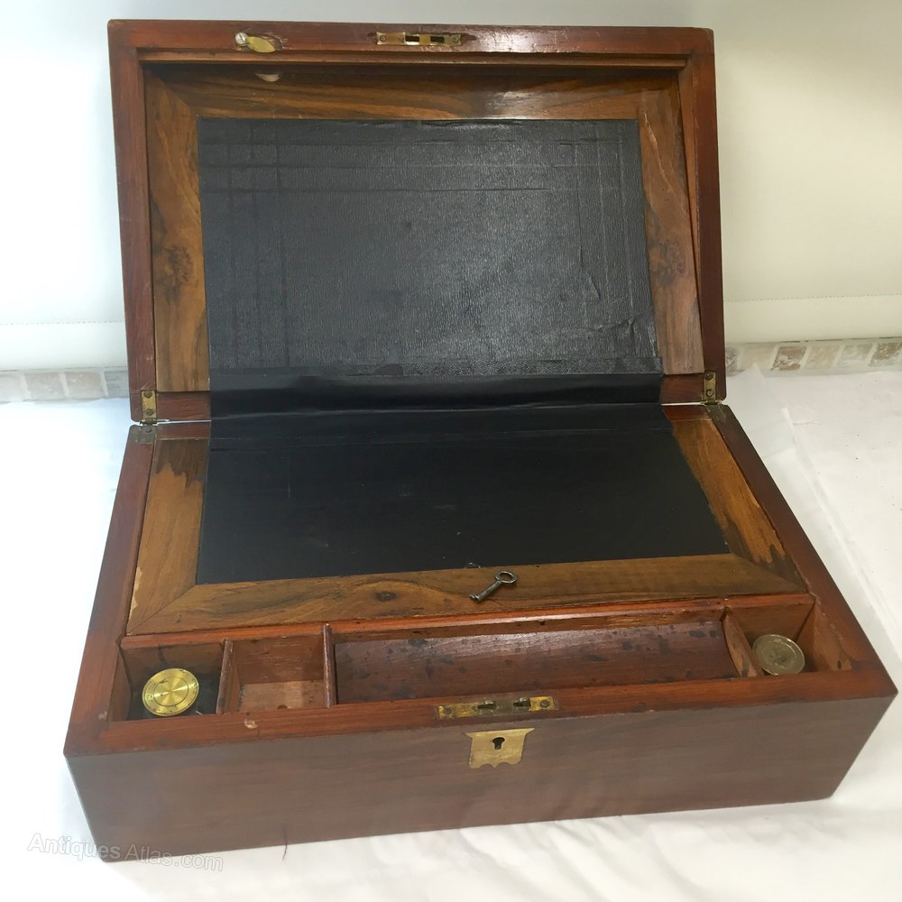 Antiques Atlas - Walnut Lap Desk / Writing Box Circa 1865