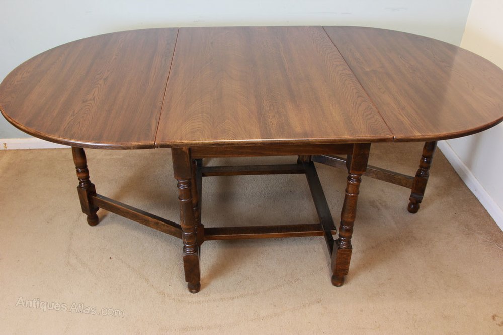 Antiques Atlas - Large Vintage Oak Gateleg Farmhouse Kitchen Table ...
