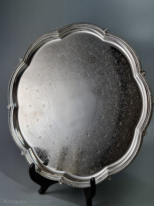 Antiques Atlas - Large & Impressive Victorian SP Serving Tray On Ba