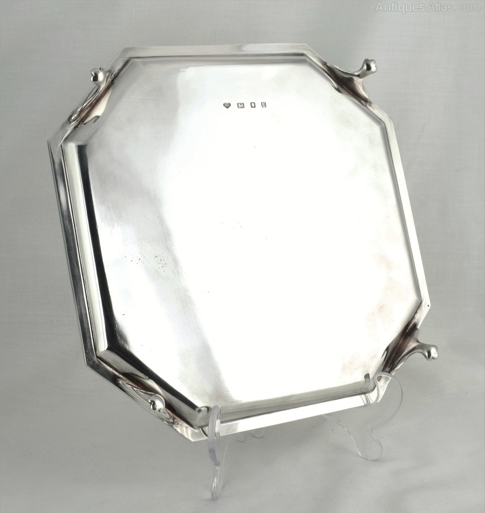 Antiques Atlas - Large Art Deco Octagonal Silver Salver G&S'Smiths