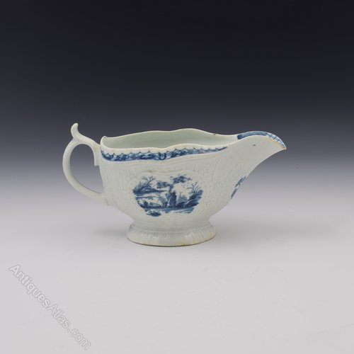 Antiques Atlas - Worcester Fisherman & Billboard Island Sauceboat