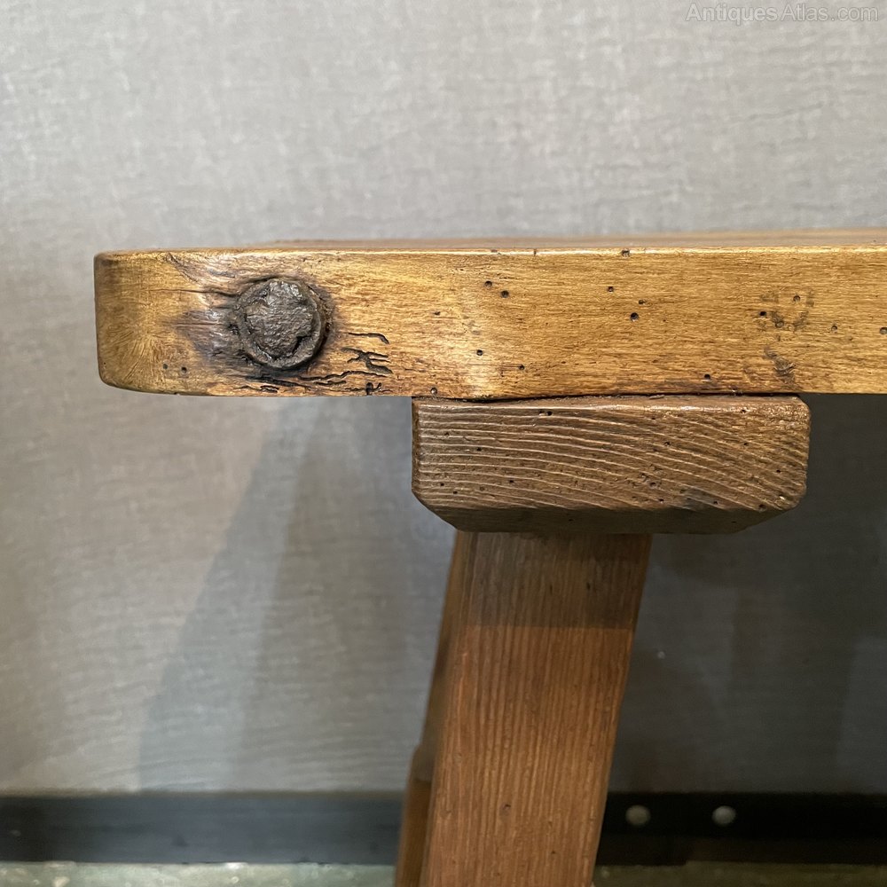 Victorian Elm & Pine Pig Bench - Antiques Atlas