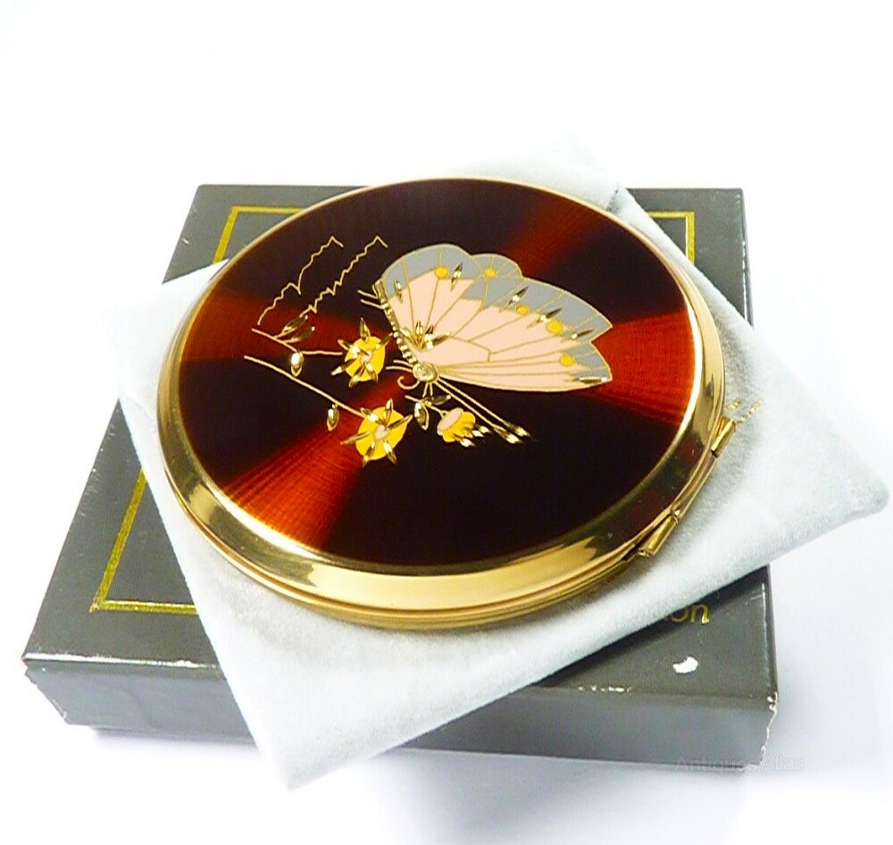 Antiques Atlas - Beautiful Unused Stratton Butterfly Powder Compact ...