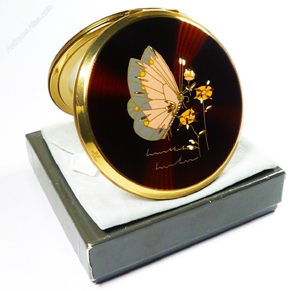 Antiques Atlas - Beautiful Unused Stratton Butterfly Powder Compact ...