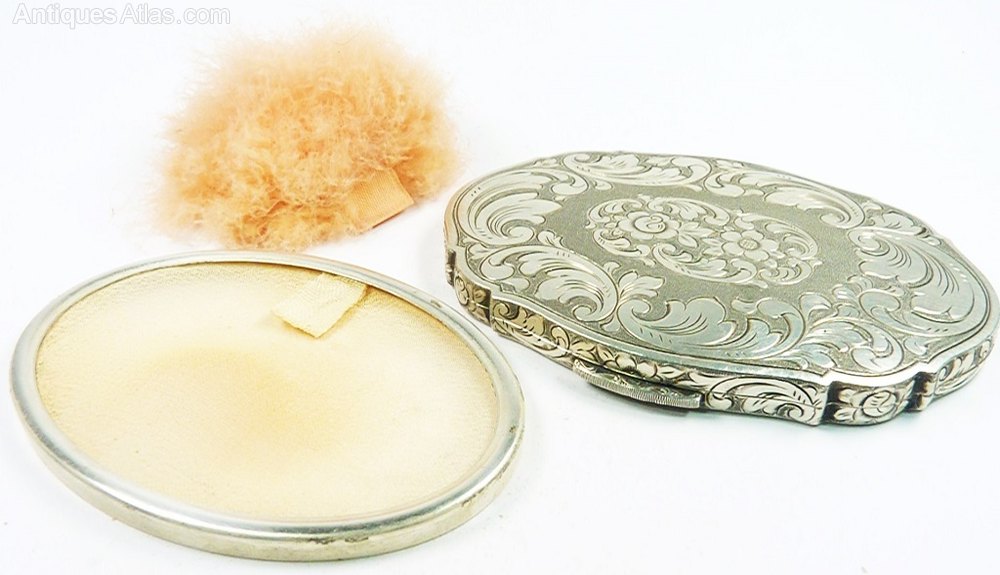 Antiques Atlas - Continental Silver Powder Compact 25th Anniversary ...