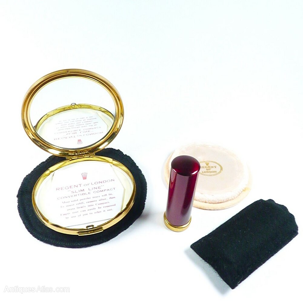 Antiques Atlas - Crimson And Gold Regent Of London Vanity Set as395a2771