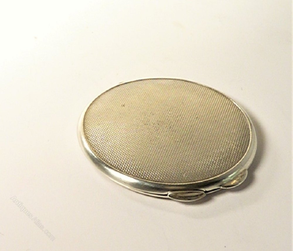 Antiques Atlas - Gold Enamel Sterling Silver Compact 1947