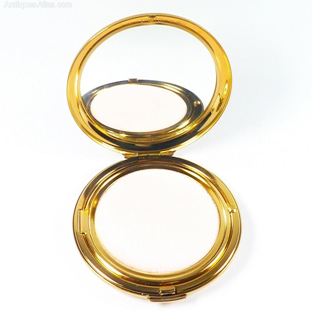 Antiques Atlas - Golden Swirl Compact Makeup Mirror as395a2867