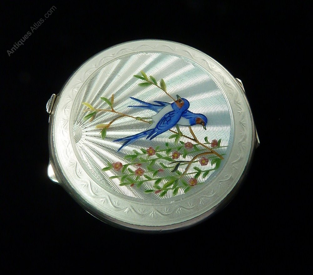 Antiques Atlas - Hallmarked Silver Loose Powder Compact 1947