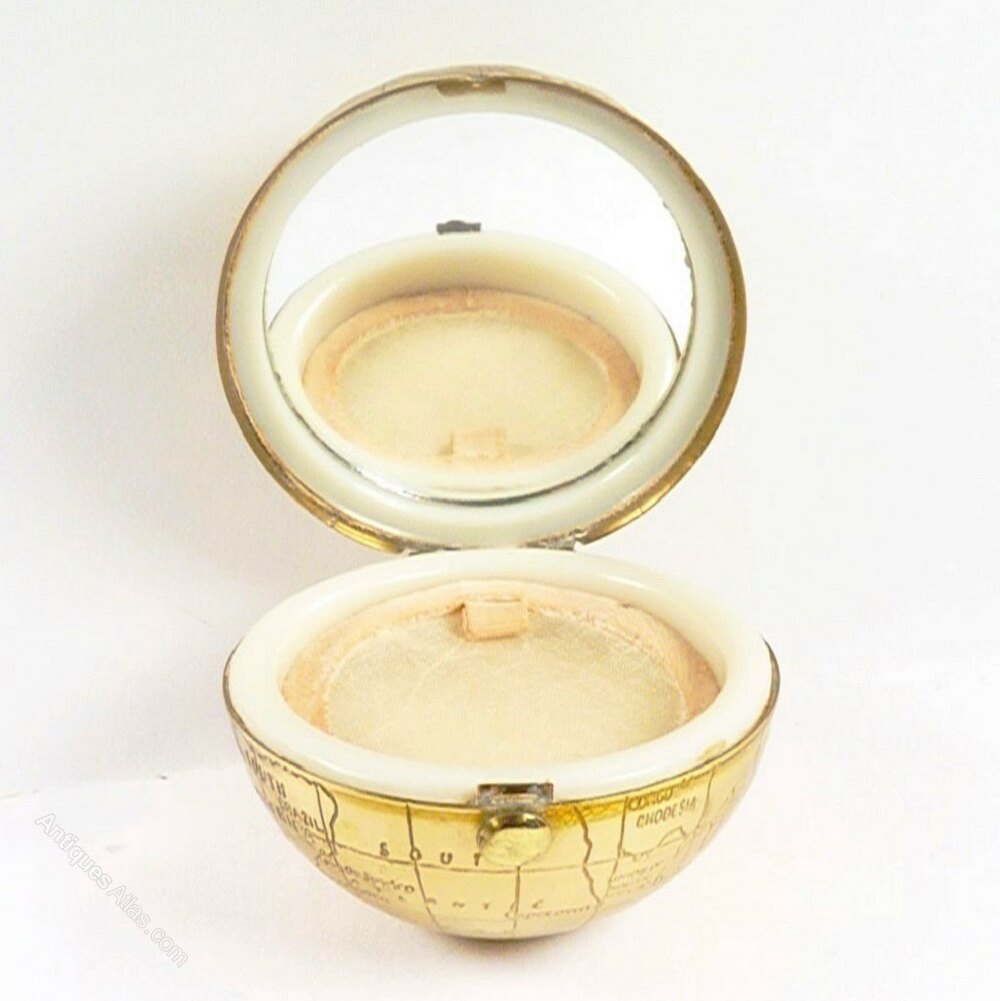 Antiques Atlas - Kigu Map Of The World Compact Mirror 1950s as395a2899