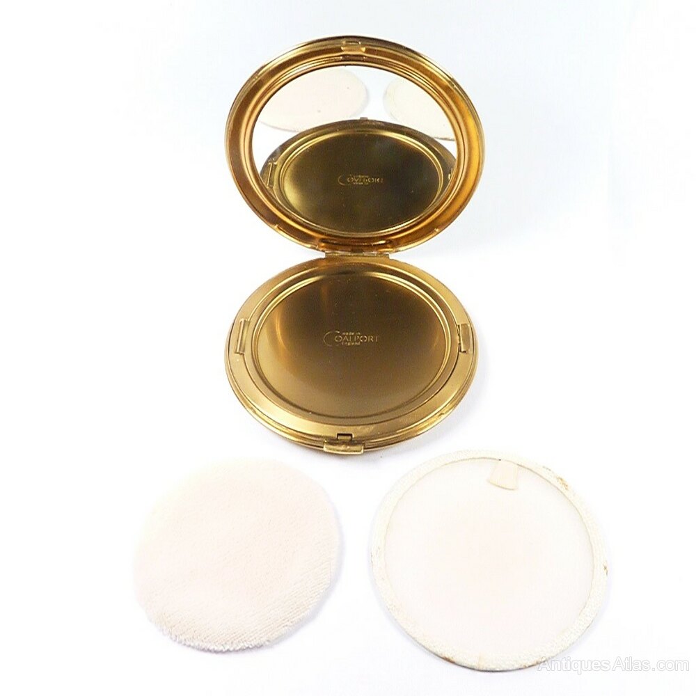 Antiques Atlas - Large Floral Vintage Enamel Compact Mirror as395a2857