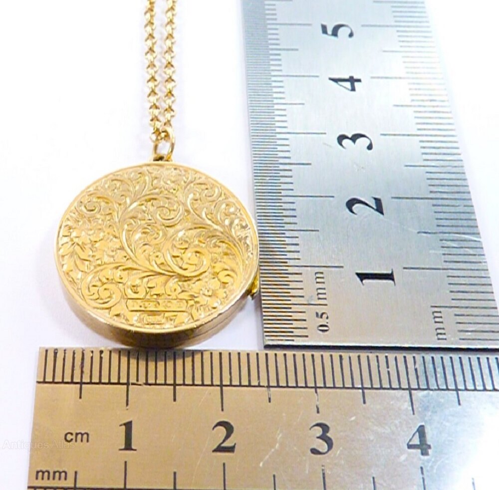 Antiques Atlas - Ornate Antique Solid Gold Locket Necklace as395a2741