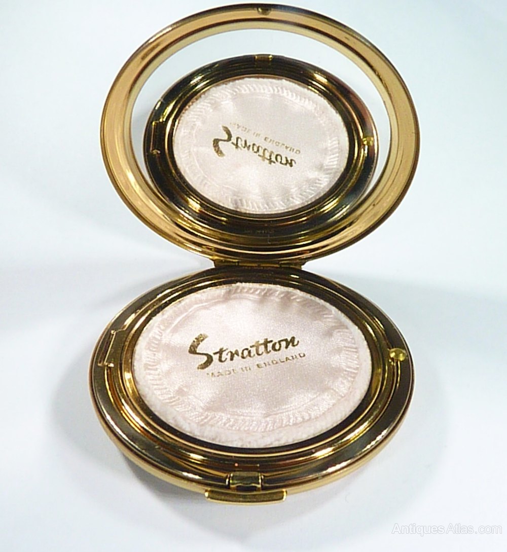 Antiques Atlas - Pressed Powder Compact With Mirror Unused 1960s as395a1984