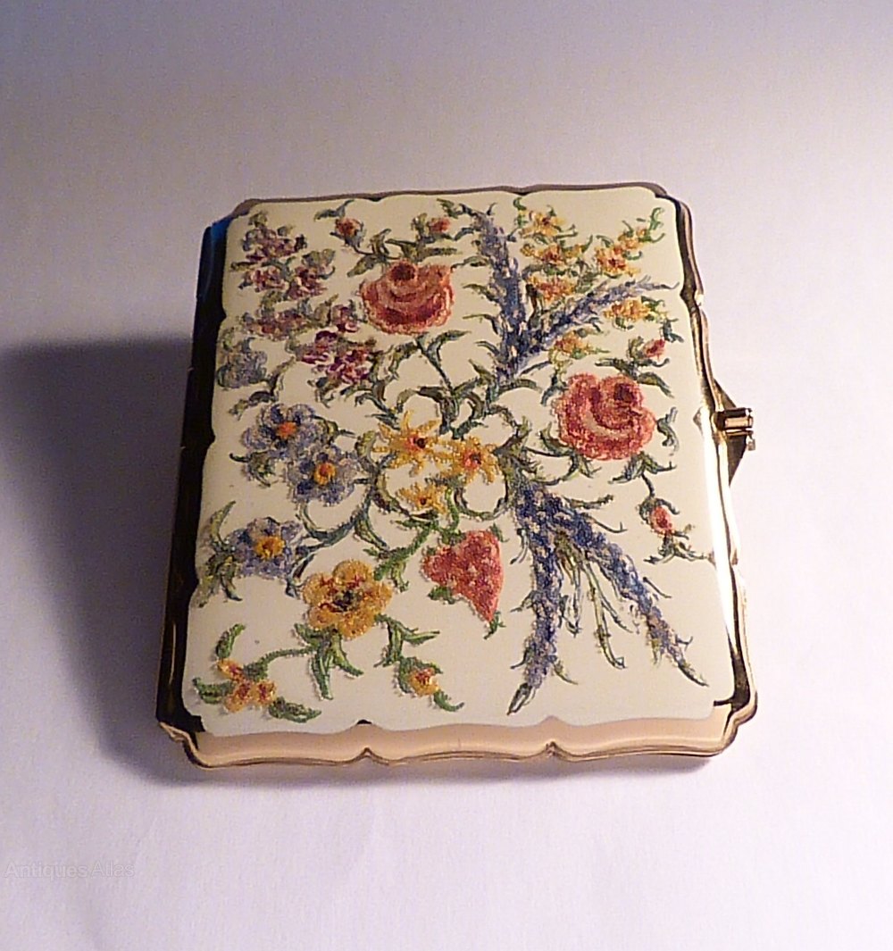 Antiques Atlas - Rare Ballotini & Enamel Stratton Cigarette Case