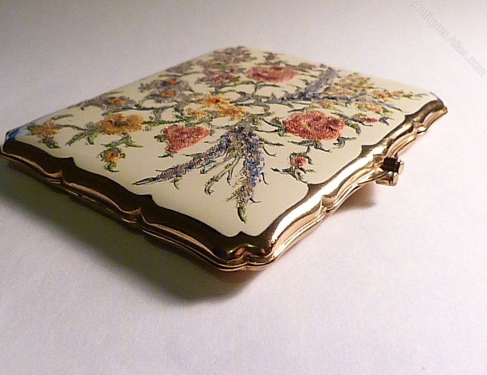 Antiques Atlas - Rare Ballotini & Enamel Stratton Cigarette Case