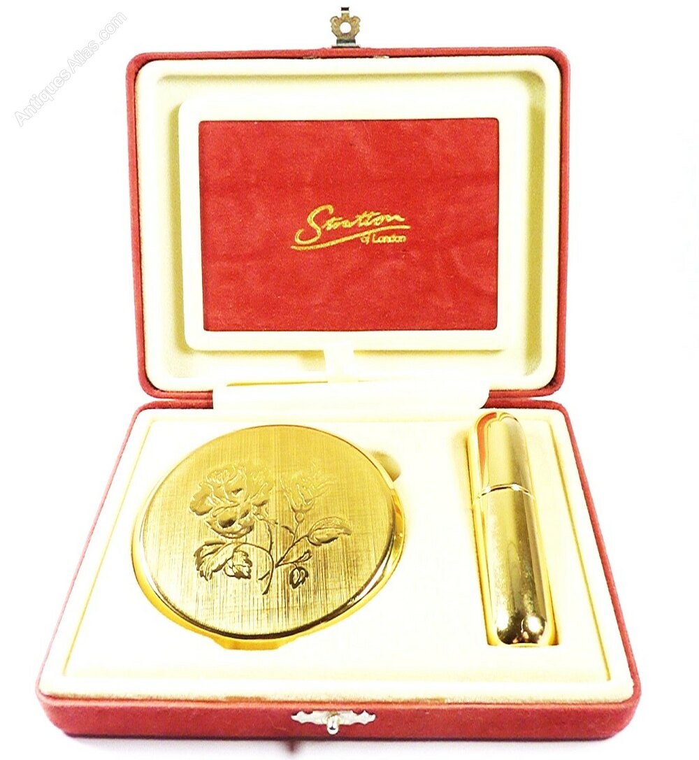 Antiques Atlas - Retro Stratton Atomiser Compact Mirror Set Unused ...