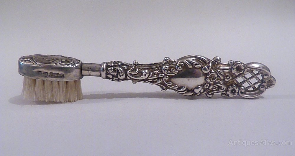 Antiques Atlas - Silver Christening Gifts Edwardian Toothbrush