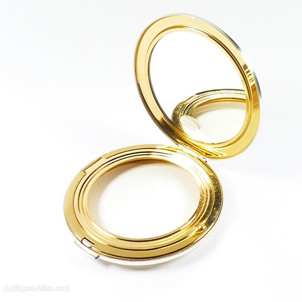 Antiques Atlas - Something Blue Gift Stratton Floral Compact Mirror ...