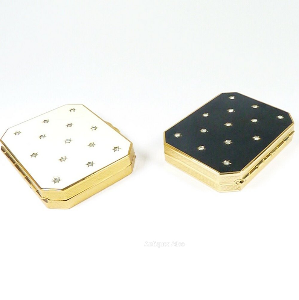 Antiques Atlas - Two Rhinestone Set Small Compact Mirrors as395a2845