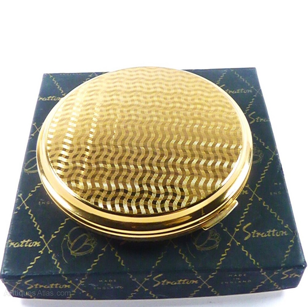 Antiques Atlas - Unused Boxed Gilded Brass Stratton Compact as395a2850