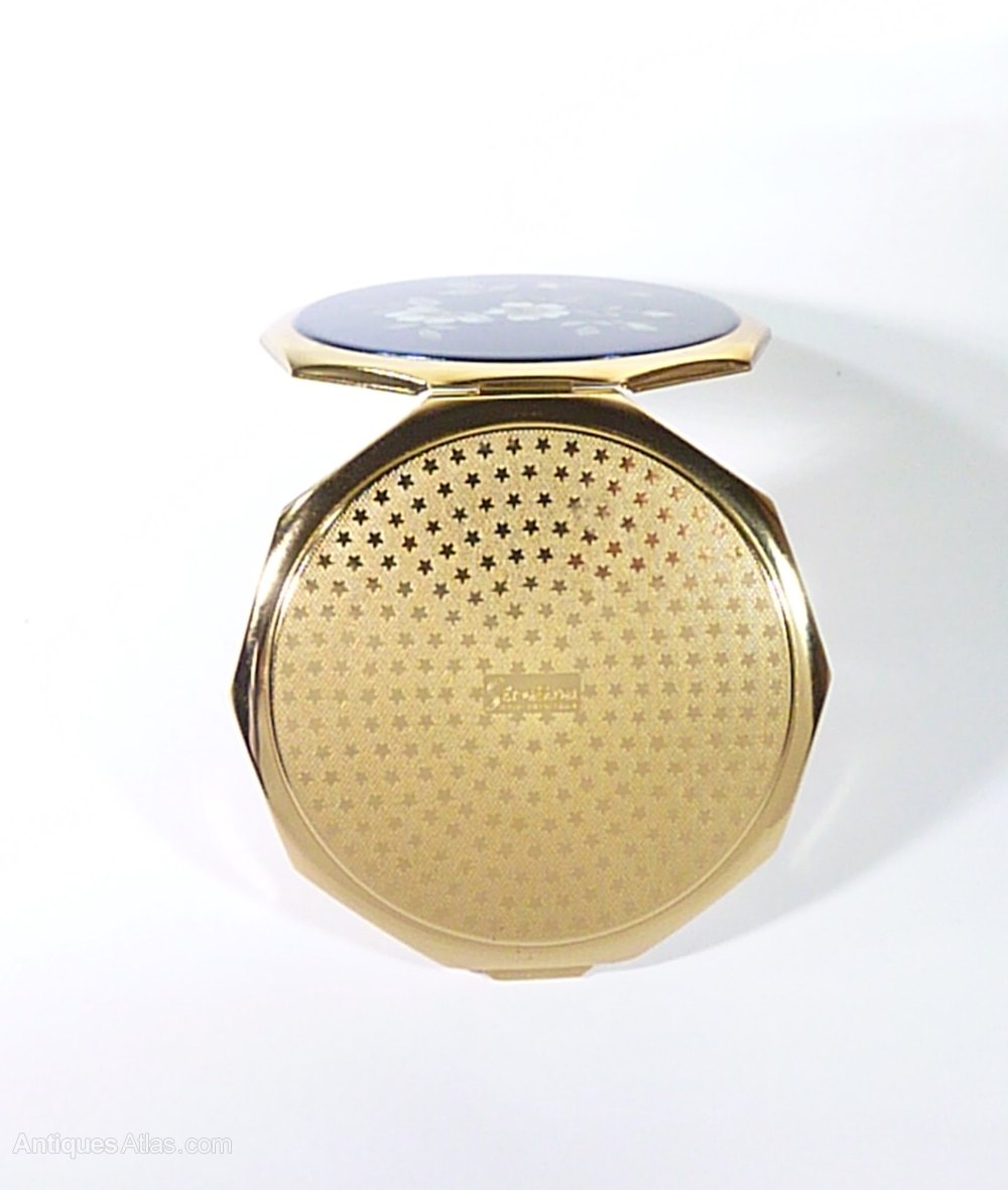 Antiques Atlas - Unused Stratton Blue Enamel Compact 1960s