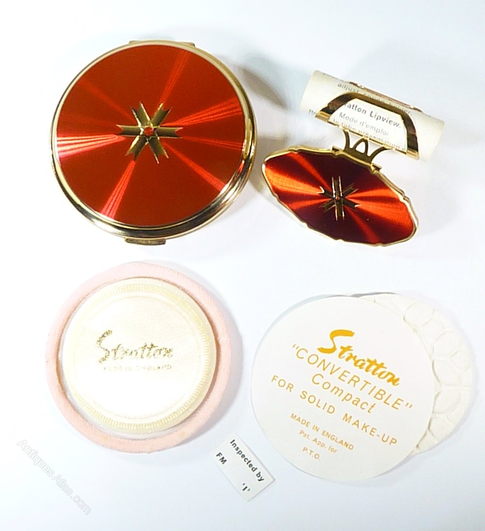 Antiques Atlas - Unused Stratton Compact Set Scarlet Enamel 1960s ...