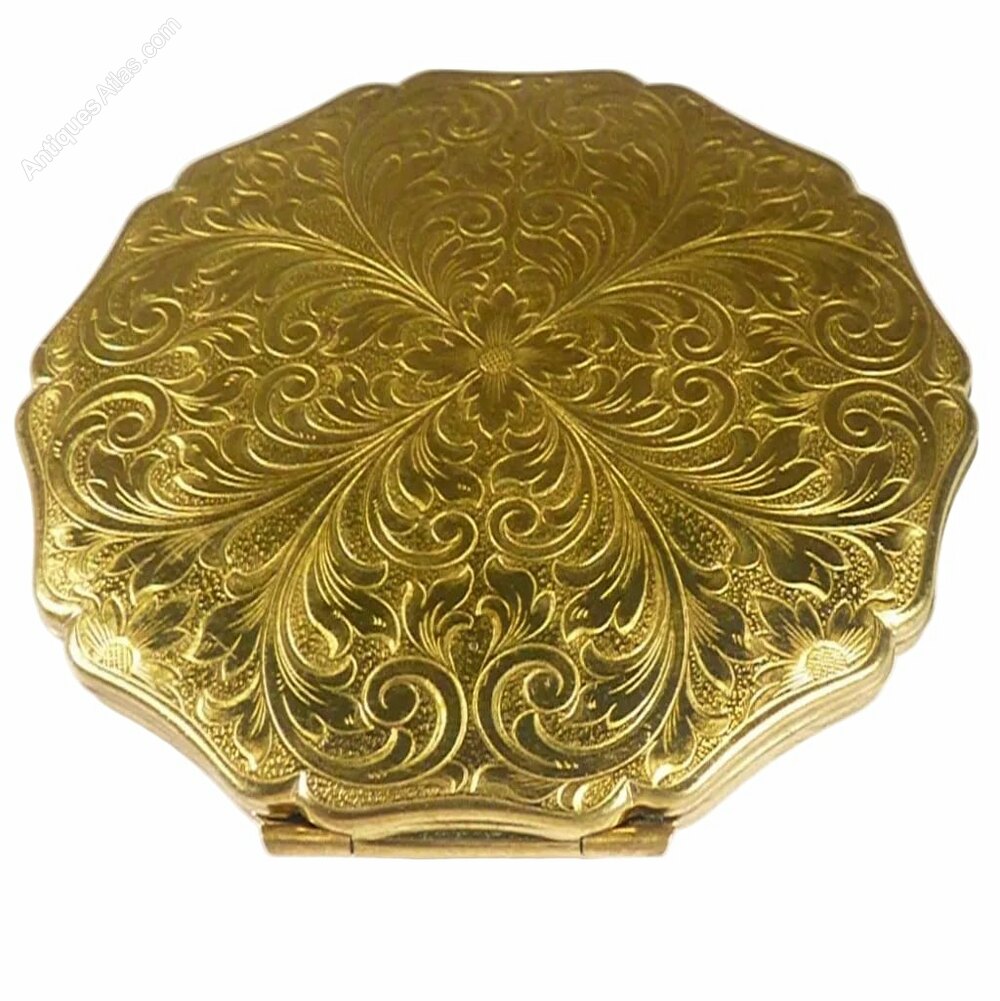 Antiques Atlas - Unused Stratton Gold Plated Compact Mirror as395a2975