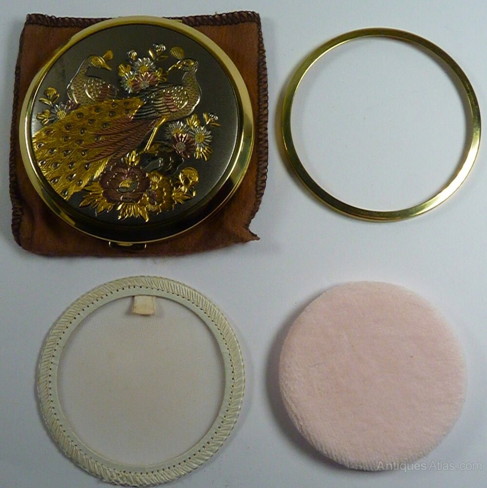 Antiques Atlas - Vintage Peacock Powder Compact as395a2766