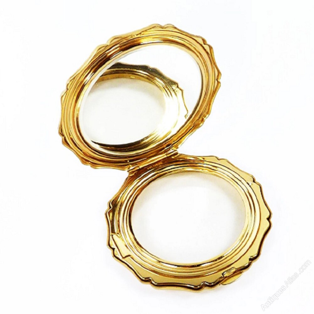 Antiques Atlas - Vintage Stratton Compact Mirror Pink Roses as395a2782