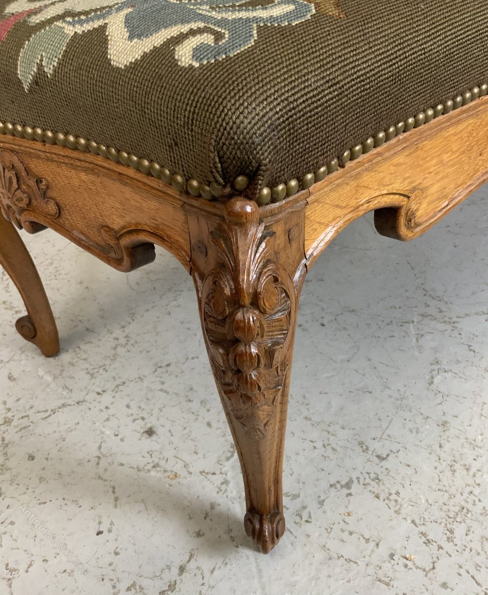 Carved Oak French Foot Stool - Antiques Atlas