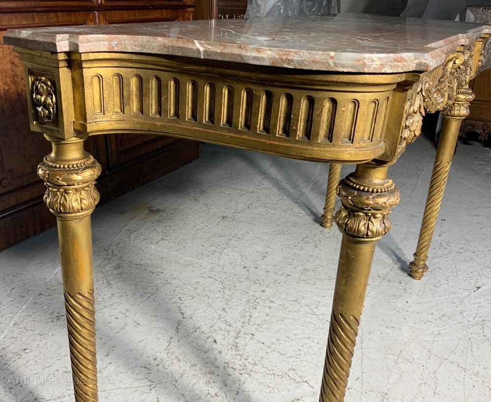 Large Gilt French Console Table - Antiques Atlas